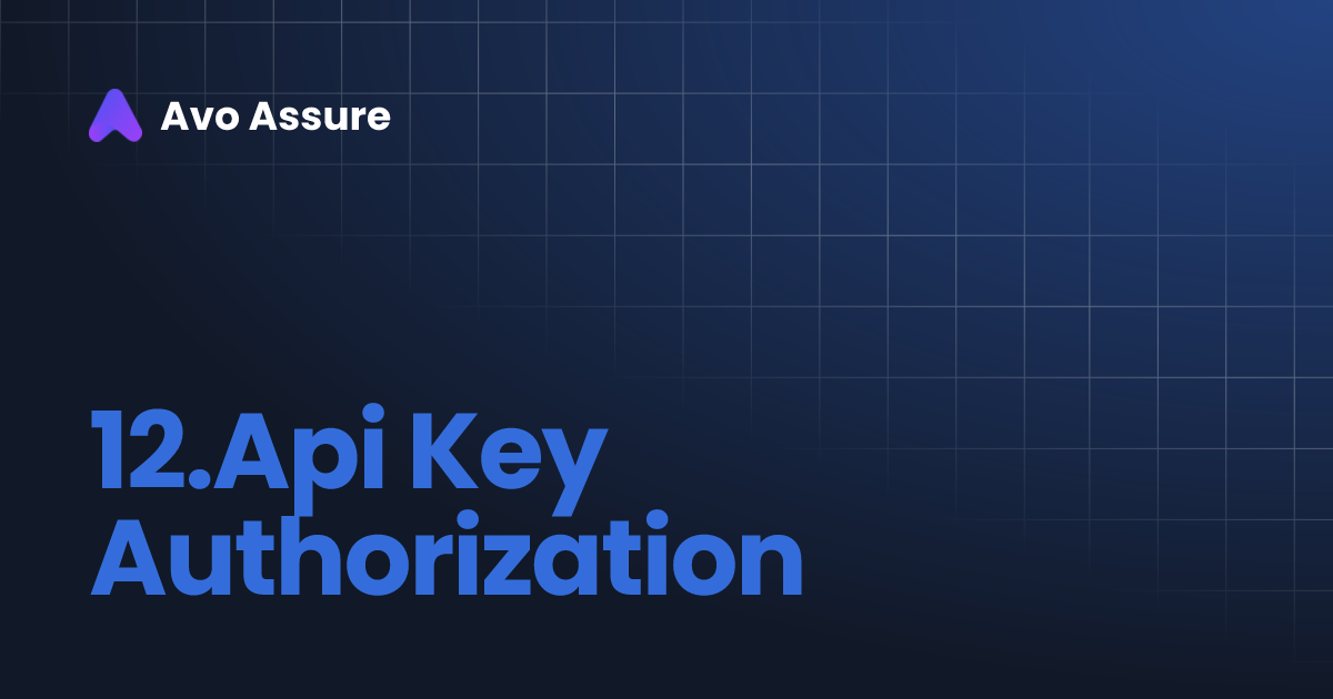 12.Api Key Authorization | Avo Assure