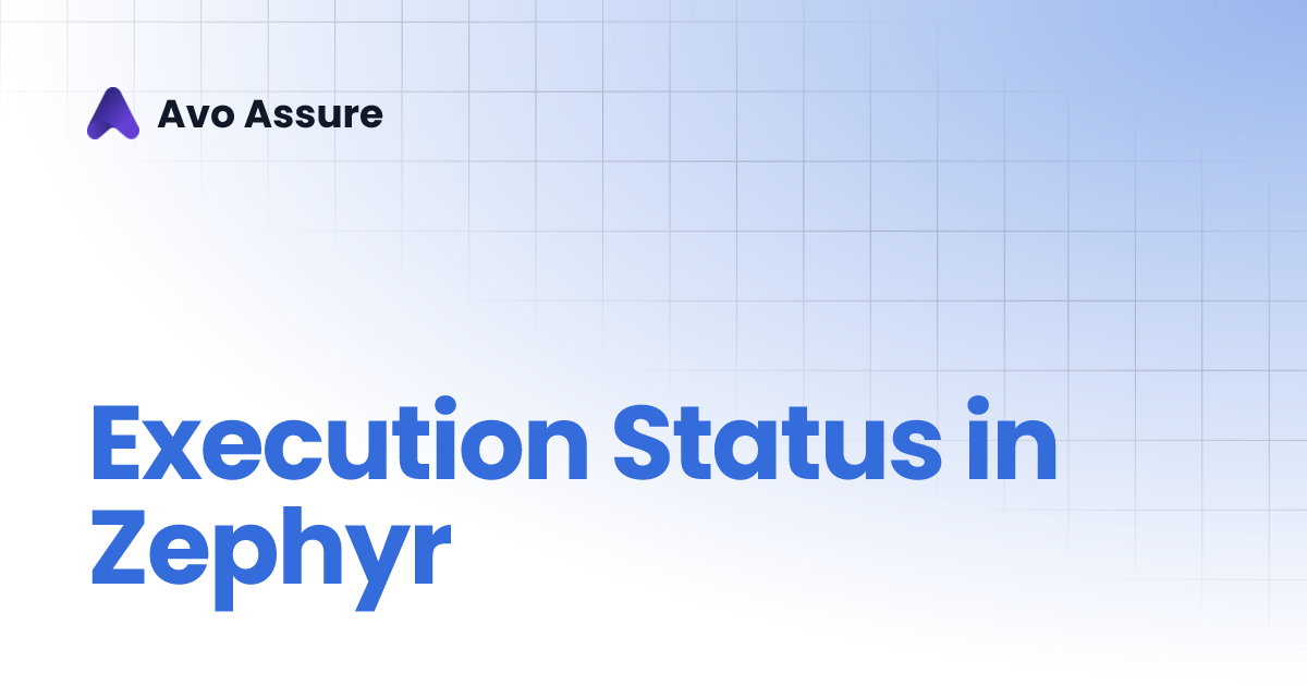 Execution Status in Zephyr | Avo Assure