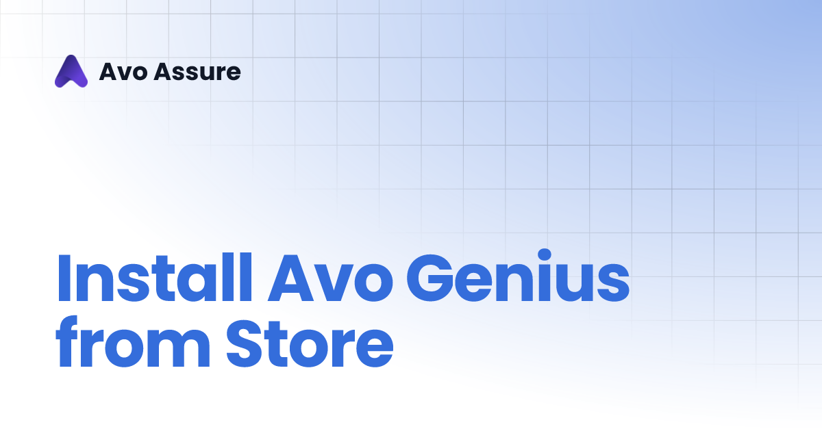 Install Avo Genius from Store | Avo Assure