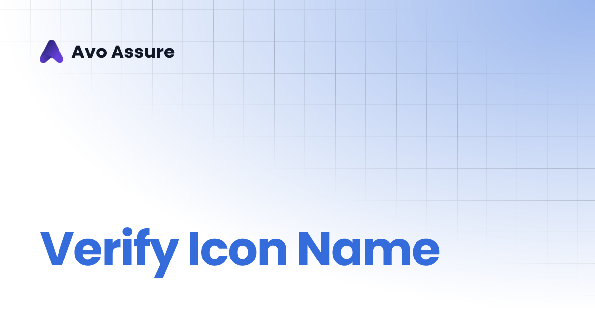 Verify Icon Name | Avo Assure